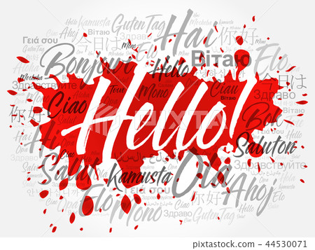Hello word cloud in different languages - Stock Illustration [44530071 ...