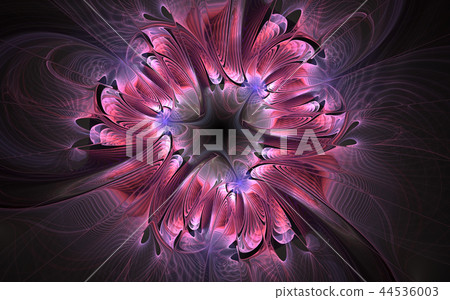 Abstract fractal flower with colorful design art - Stock Illustration ...