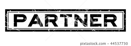 Grunge black partner word square rubber stamp - Stock Illustration ...