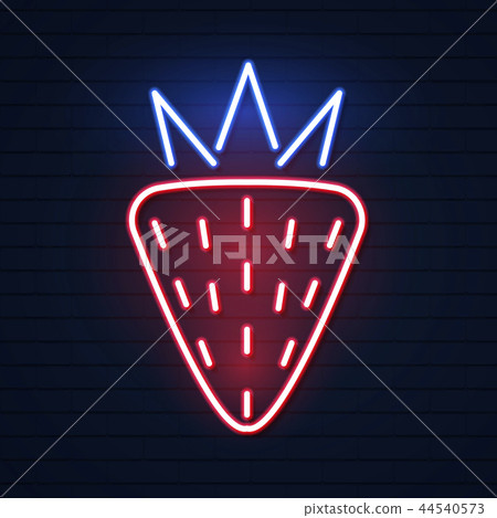 Red neon strawberry . Vector illustration -插圖素材 [44540573] - PIXTA圖庫