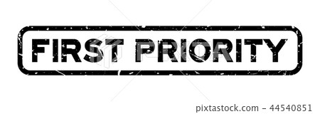 Grunge black first priority square rubber stamp - Stock Illustration ...