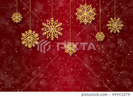 Red New Year background with golden... - Stock Illustration [44541879 ...