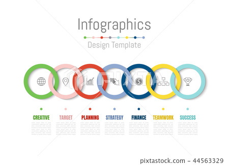Infographic design elements with 7 options. - Stock Illustration ...