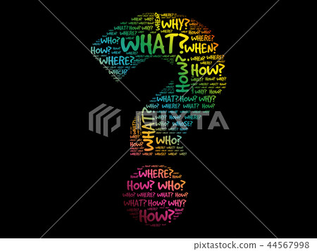 Question mark, word cloud background - Stock Illustration [44567998 ...