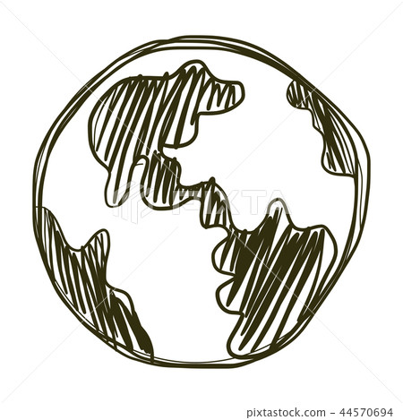 hand drawn global Isolated illustration - Stock Illustration [44570694 ...