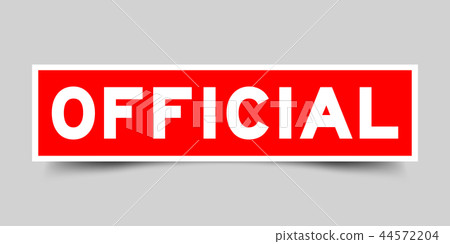 Red color label sticker in word official - Stock Illustration [44572204 ...