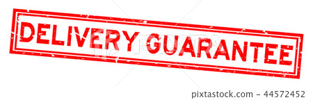 Grunge red delivery guarantee square rubber stamp - Stock Illustration [44572452] - PIXTA