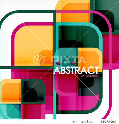 Colorful round squares modern geometric background - Stock Illustration ...