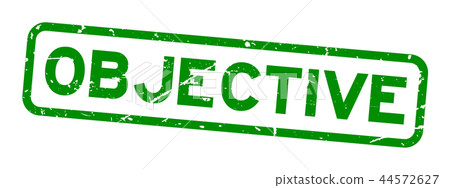 Grunge green objective word square rubber stamp - Stock Illustration ...