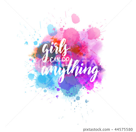 Girls can do everything modern handlettering - Stock Illustration ...