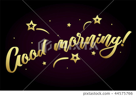 Good morning. Beautiful greeting card poster,... - Stock Illustration ...