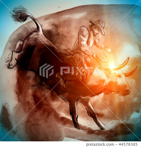 Rodeo. An hand drawn illustration. - Stock Illustration [44576385] - PIXTA