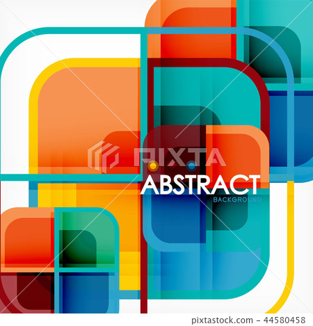 Colorful round squares modern geometric background - Stock Illustration ...