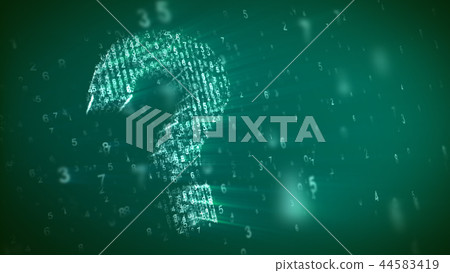 3D Arty Question Mark with Matrix Impact - Stock Illustration [44583419 ...