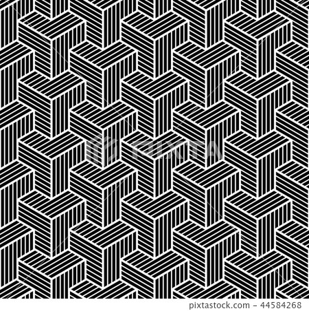 Seamless geometric isometric pattern. 3D illusion. - Stock Illustration [44584268] - PIXTA