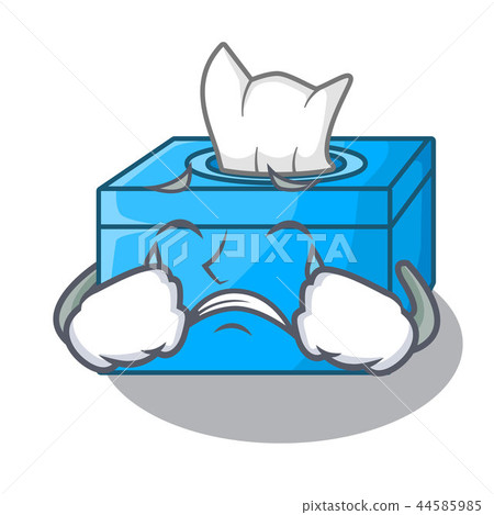 Crying cartoon tissue box on a sideboard - Stock Illustration [44585985 ...