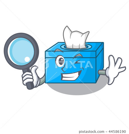 Detective cartoon tissue box in the restaurant-插圖素材 [44586190] - PIXTA圖庫