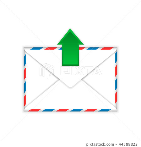 Envelope with outgoing message sign flat icon - Stock Illustration ...