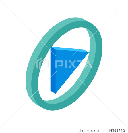 Blue round play button isometric 3d icon - Stock Illustration [44591510 ...