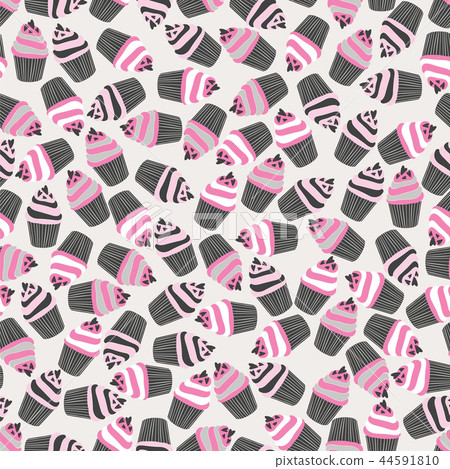 Beautiful yummy cupcake seamless background... - Stock Illustration ...
