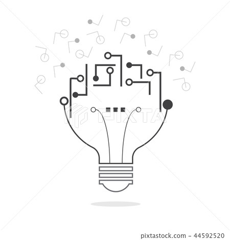 Bulb logo of information technology. - Stock Illustration [44592520 ...