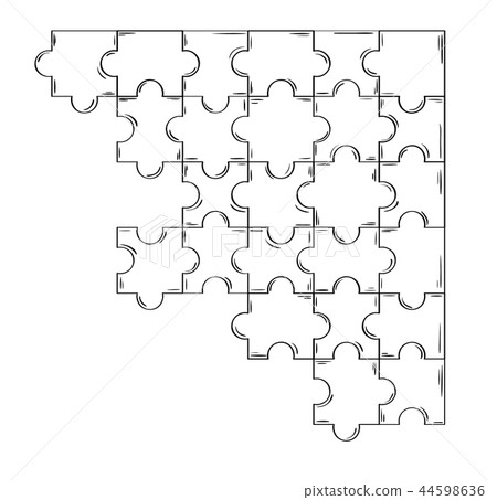 connected puzzle pieces - Stock Illustration [44598636] - PIXTA