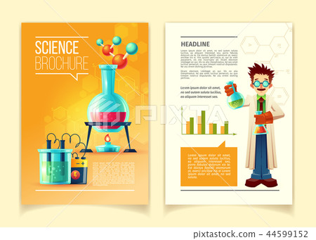 colorful template of science brochure - Stock Illustration [44599152 ...