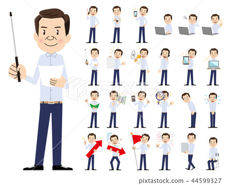 Men's explanation and commentary set - Stock Illustration [44599327 ...