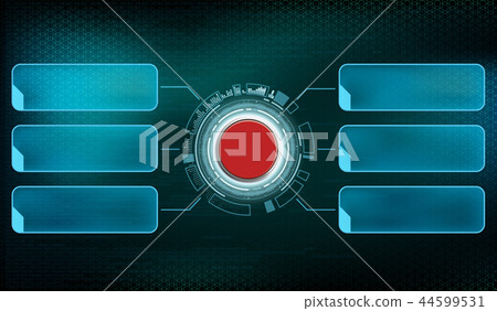 Red futuristic button with frame infographics - Stock Illustration ...