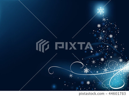 Abstract Xmas Tree and Glowing Floral - Stock Illustration [44601783 ...