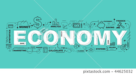 Design Concept Of Word ECONOMY Website Banner. - Stock Illustration ...