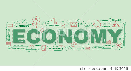 Design Concept Of Word ECONOMY Website Banner. - Stock Illustration ...