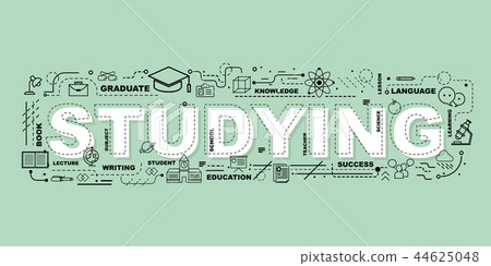 Design Concept Of Word STUDYING Website Banner. - Stock Illustration ...