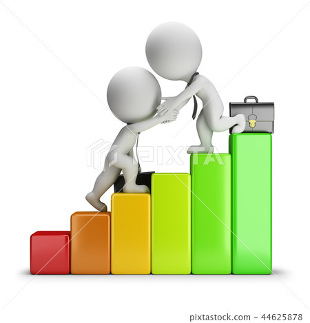 3d small people - help to a partner - Stock Illustration [44625878] - PIXTA