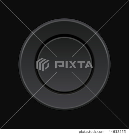Black pressed round button. 3d push button on... - Stock Illustration ...
