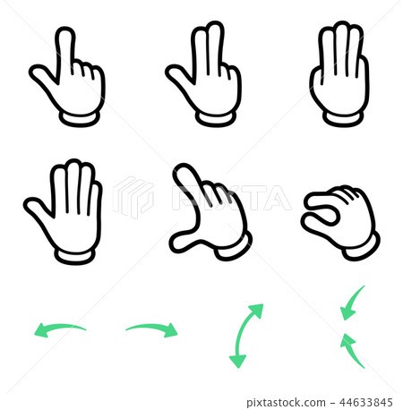 Panel touch hand icon and arrow (cartoon style) - Stock Illustration ...