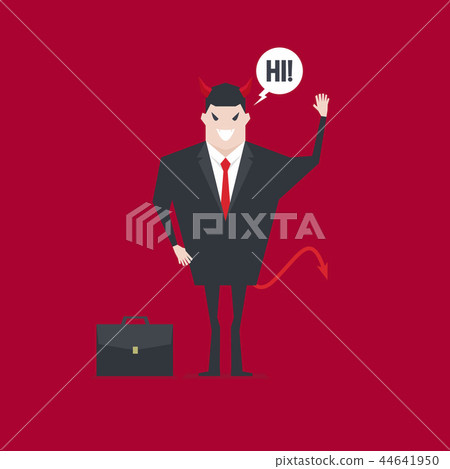 Devil businessman character saying Hi. - Stock Illustration [44641950 ...
