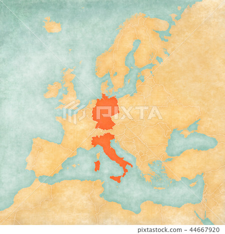 Map of Europe - Germany and Italy - Stock Illustration [44667920] - PIXTA