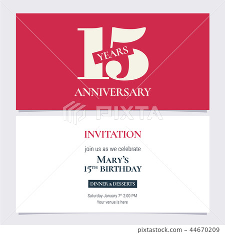 15 years anniversary invitation vector - Stock Illustration [44670209 ...