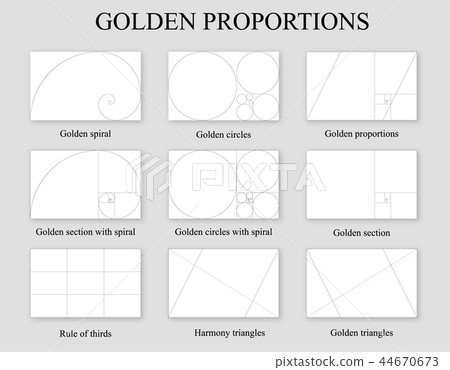 Golden proportions set . Golden section ration - Stock Illustration ...