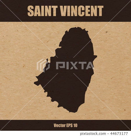 Map of St.Vincent on craft paper background - Stock Illustration ...