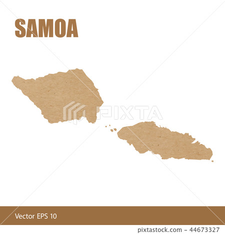 Detailed map of Samoa cut out of craft paper - Stock Illustration ...
