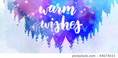 Holiday banner - warm wishes calligraphy lettering - Stock Illustration ...