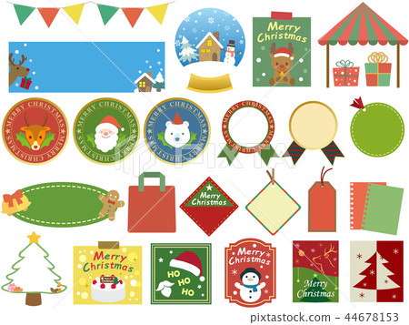 Cute Christmas headline material collection - Stock Illustration ...