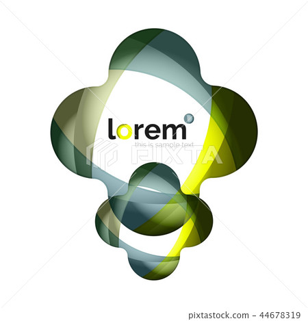Abstract geometric logo design, overlapping shapes - Stock Illustration ...