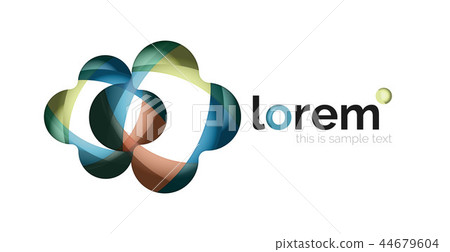 Abstract geometric logo design, overlapping shapes - Stock Illustration ...
