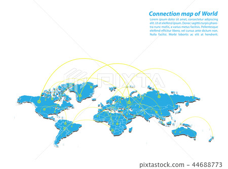 Modern of Map connections network - Stock Illustration [44688773] - PIXTA