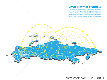 Modern of Map connections network - Stock Illustration [44688811] - PIXTA