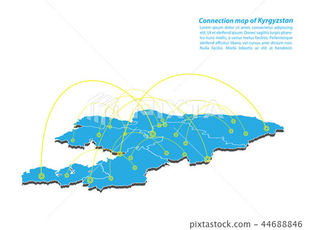 Modern of Map connections network - Stock Illustration [44688846] - PIXTA