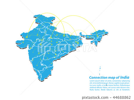 Modern of Map connections network - Stock Illustration [44688862] - PIXTA